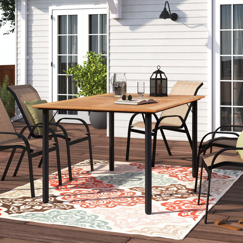 Lark Manor™ Arvonio Rectangular 63'' L x 36'' W Outdoor Dining Table & Reviews | Wayfair